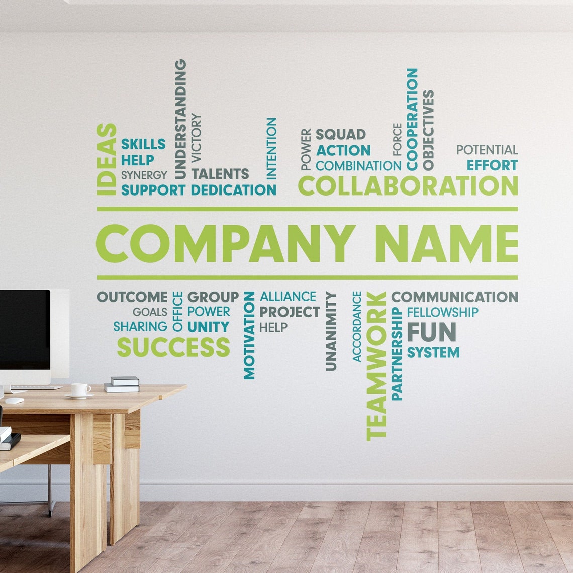 Custom Business Name Vinyl Wall Sticker - Customized Office Letter Sign ...