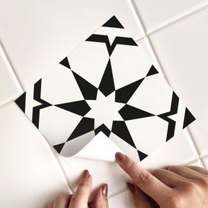 Cairo Tile Decals: Peel and Stick Vinyl, Kitchen & Bathroom - 12 Pack ...