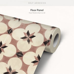 Verona Red Floor Tile Sticker Panel, Peel and Stick Decal, Vinyl Floor ...