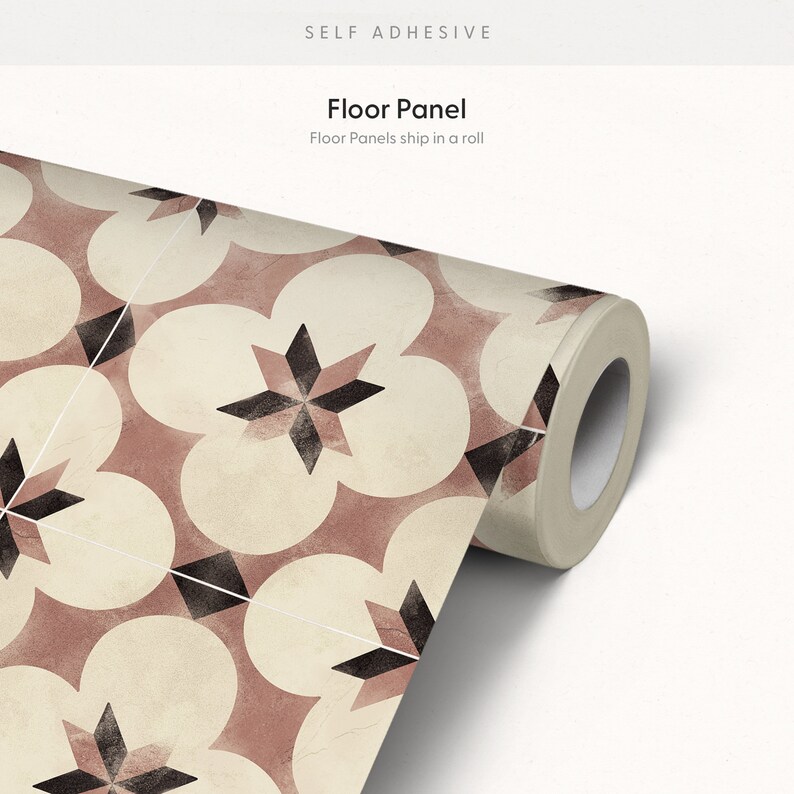 Verona Red Floor Tile Sticker Panel Peel and Stick Decal - Etsy