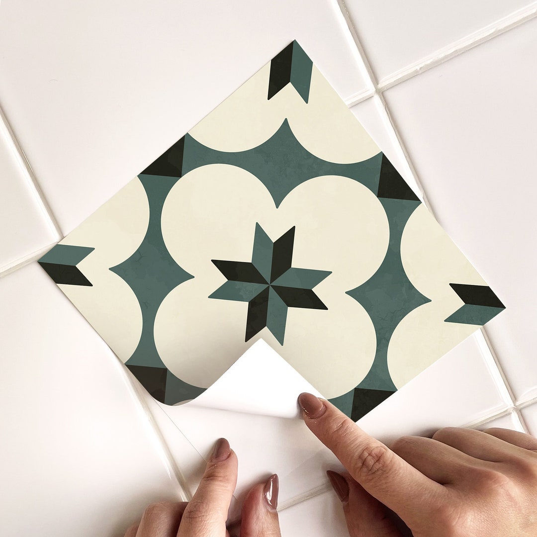 Moss Green Tile Decals - Self-adhesive Wall & Floor Tile Stickers ...