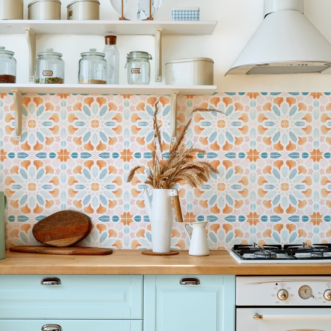 Fez Blue Tile Decals - Moroccan Tile Stickers Collection - Self ...