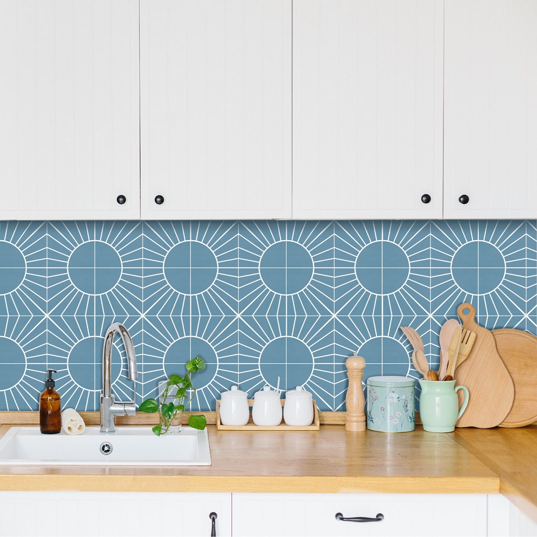Sun Tile Sapphire Backsplash Peel and Stick in Roll - Wall Decor ...