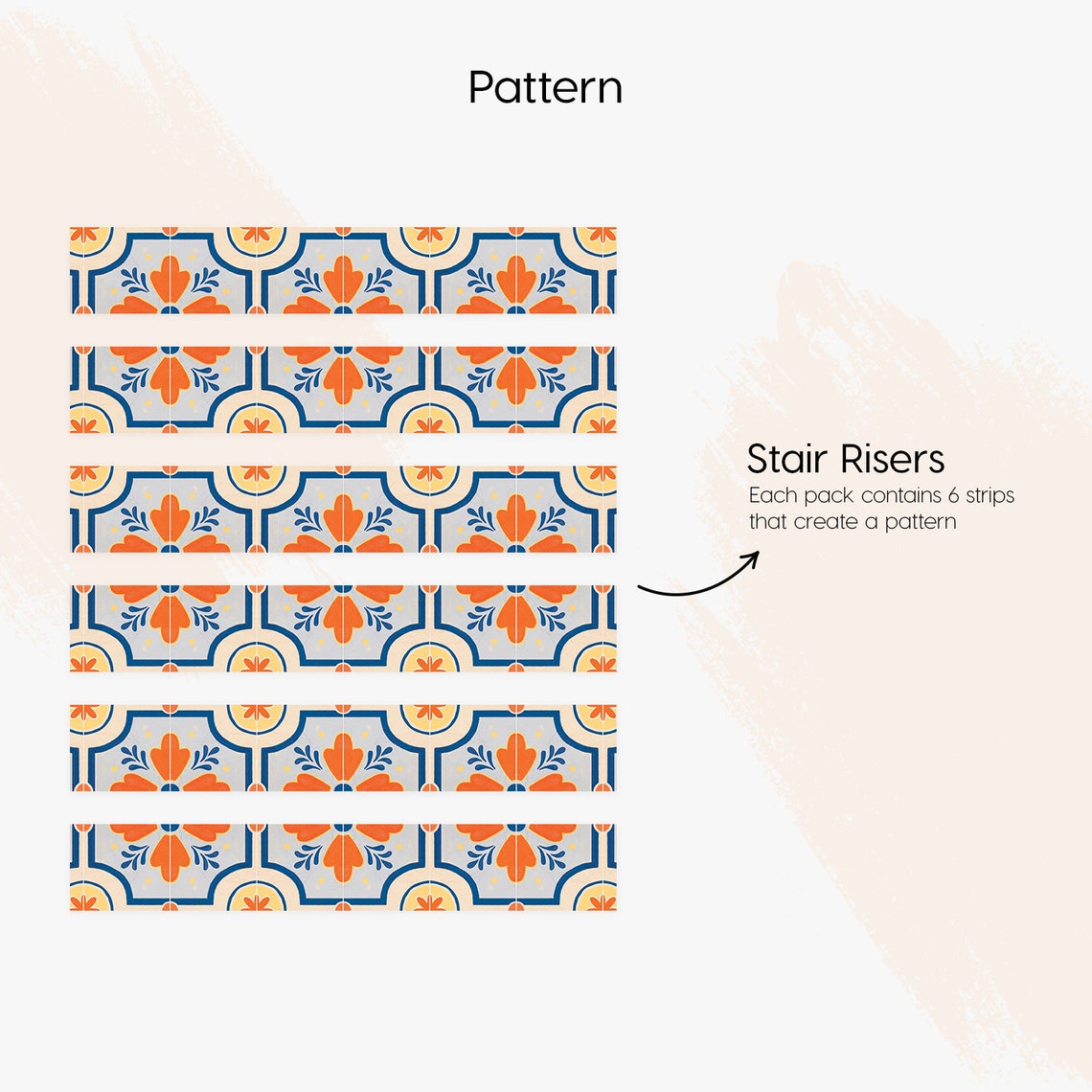 Gardenia Orange Stair Riser Stickers Pack of 6 Removable | Etsy