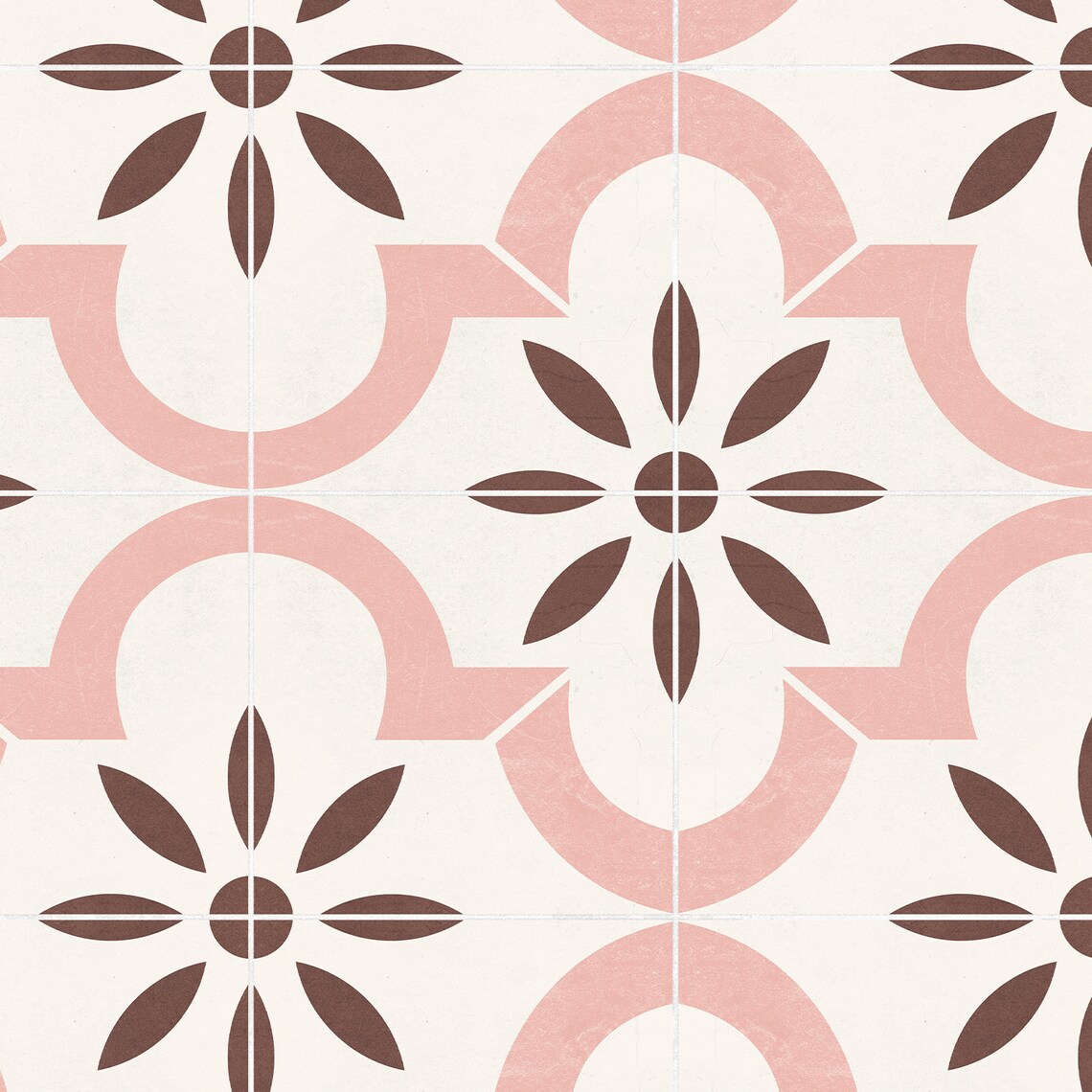 Granada Pink Floor Tile Sticker Panel, Peel and Stick Decal, Vinyl ...
