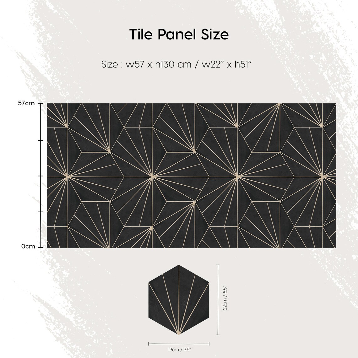 Water Lily Charcoal Hexagon Tiles Backsplash Peel and Stick in - Etsy