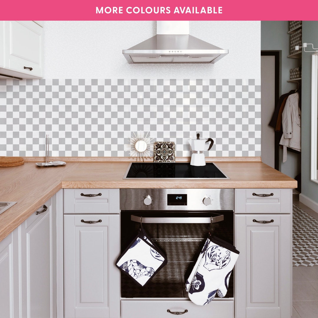 Checkered Tile Decals: Peel and Stick Vinyl, Kitchen & Bathroom - Pack ...