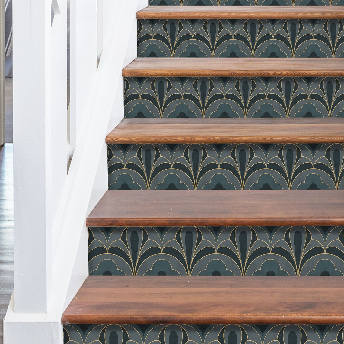 Art Deco Stair Riser Stickers Pack of 6 Removable Stair - Etsy