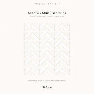 Chevron Neutral Stair Riser Stickers - Pack of 6 Removable Stair Riser ...