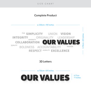 Our Values 3D Office Decor, Office, Wall, Art, Decor, 3D, PVC ...