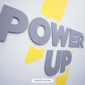 Power Up, 3D Gym Decal, Large Fitness Sign, Gym Wall Art Decor, Gym Design Ideas, Exercise ...