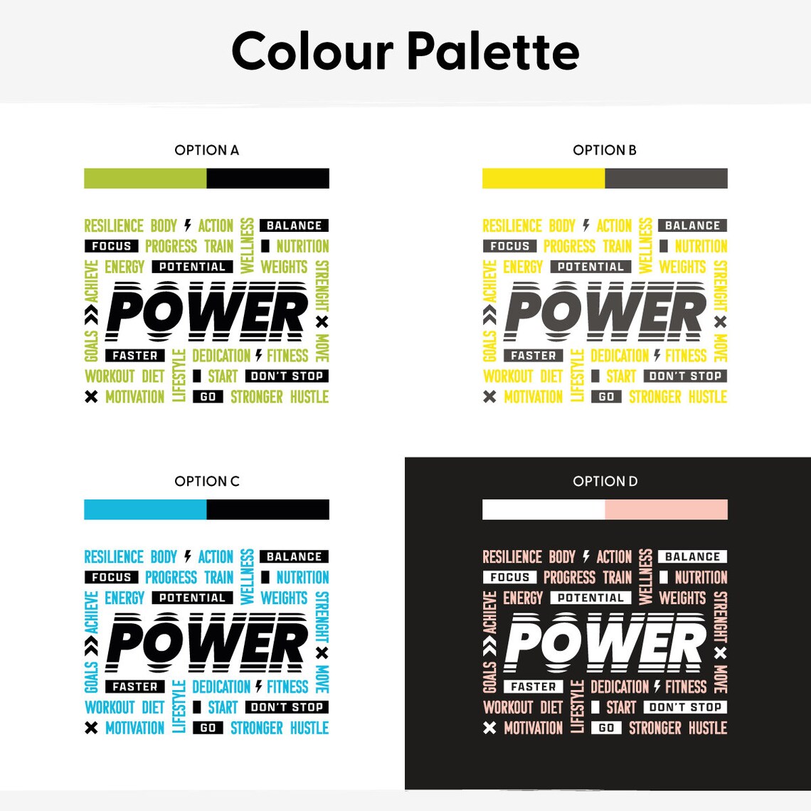 Power Vinyl Gym Wall Decal Inspirational Words Gym Decal - Etsy