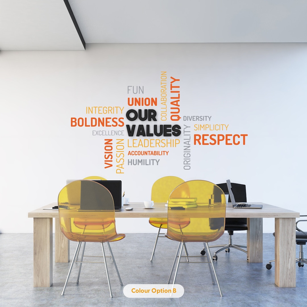 Our Values 3D Office Decor, 3D, Values Decal, Office Wall Art, Office Decor, Office Wall Decal ...