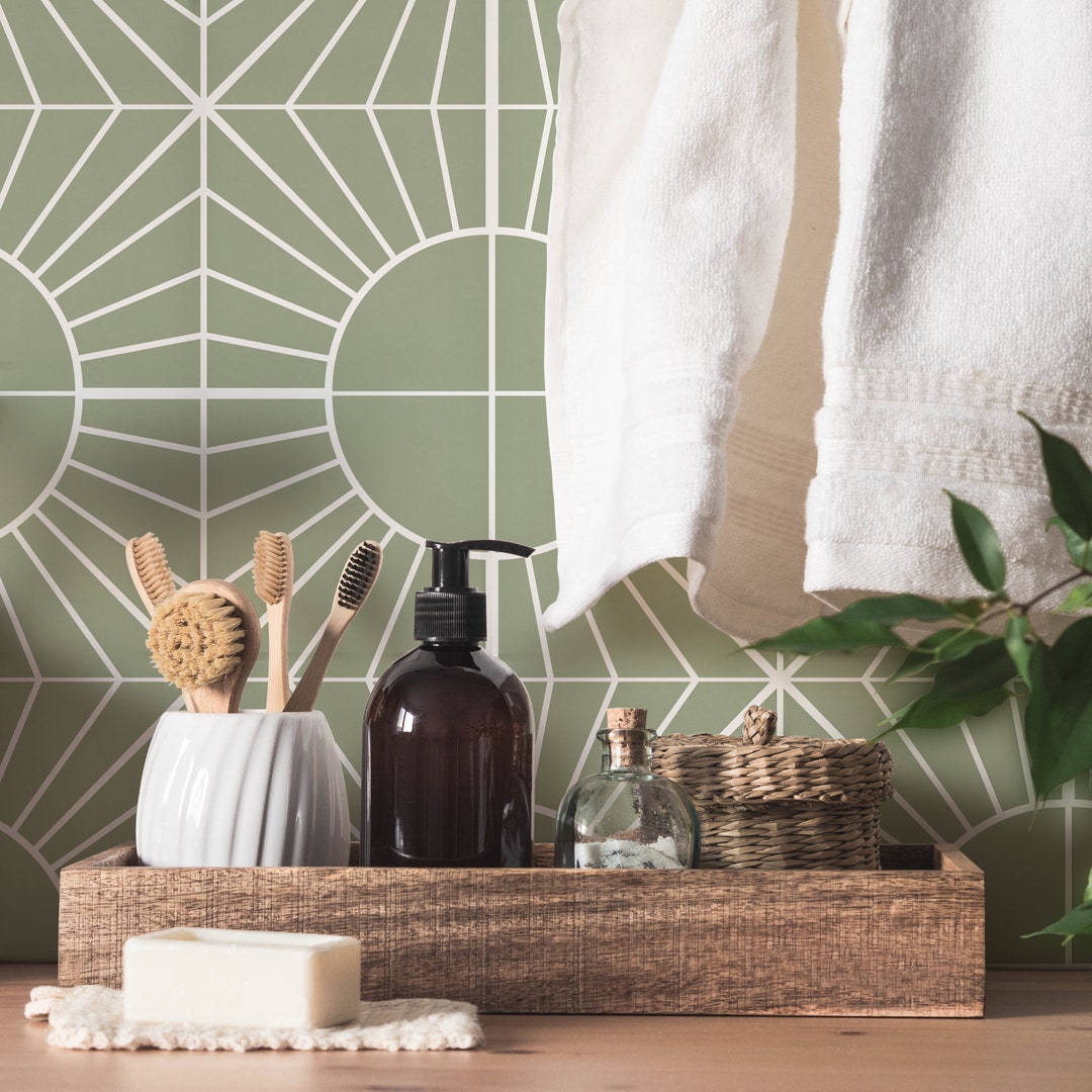 Sun Tile Olive Tile Decals - Self-adhesive Wall & Floor Tile Stickers ...