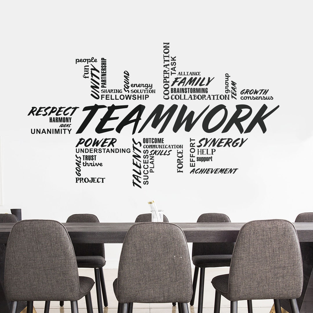 Teamwork Wall Decal, Teamwork Decal, Office Wall Art, Office Decor ...