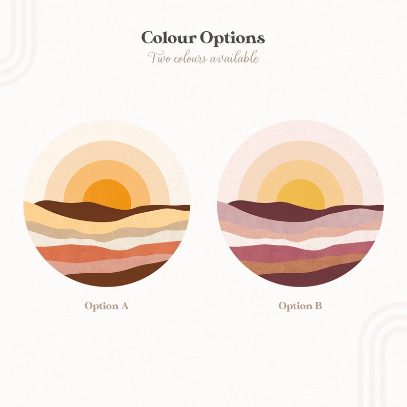 REMOVABLE FABRIC Mountain Sunset Circle Wall Decal Wall - Etsy