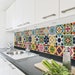Kitchen and Bathroom Splashback Panel Removable Vinyl Wallpaper Boho ...