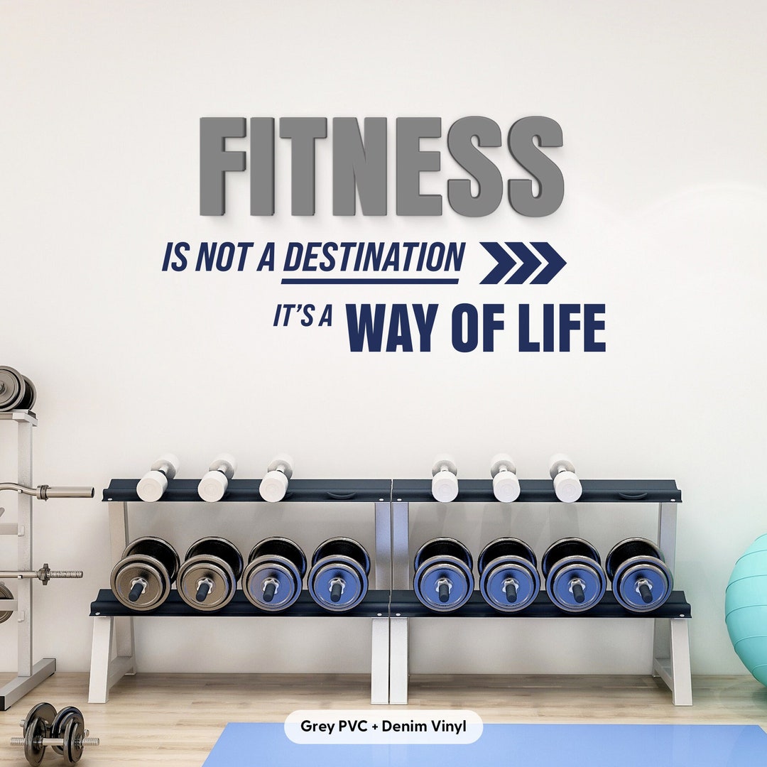 Fitness Way of Life, 3D Gym Decor, Large Fitness Sign, Gym Wall Art ...