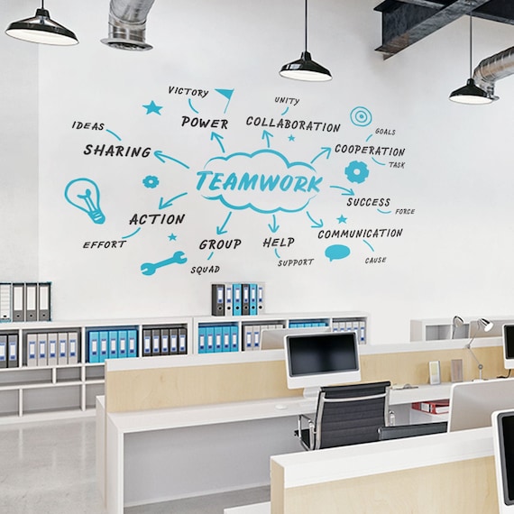 Teamwork Diagram Office Wall Decal Teamwork Decal Office - Etsy Canada