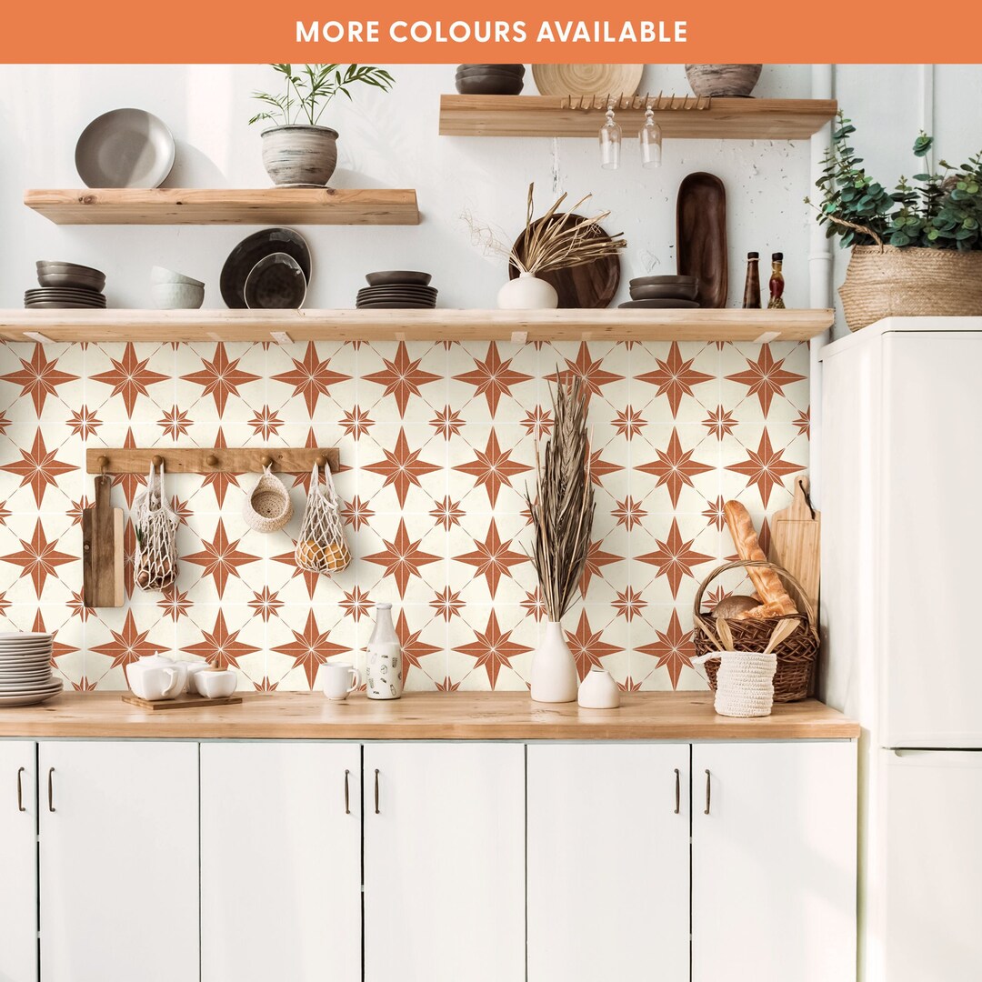 Evening Star Tile Decals: Peel and Stick Vinyl, Kitchen & Bath - Pack ...