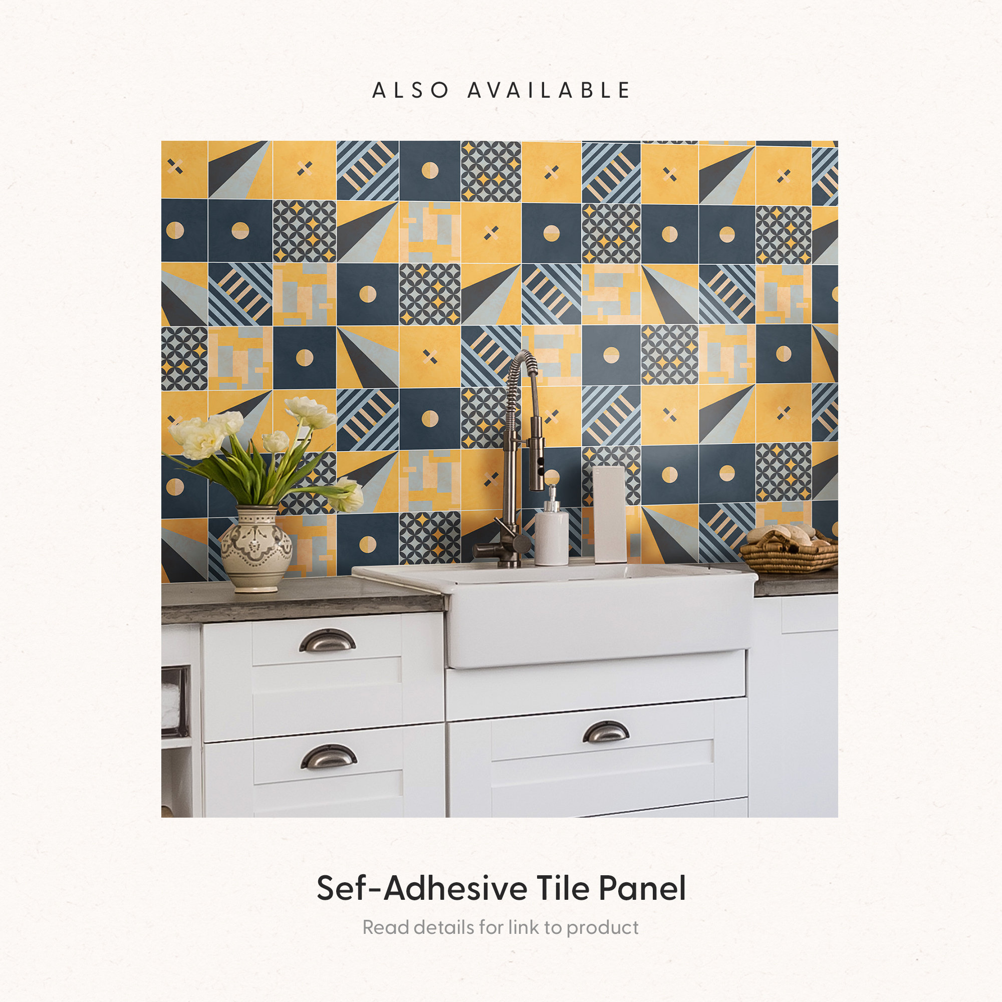Modern Geometric Tile Decals - Self-adhesive Wall & Floor Tile Stickers ...