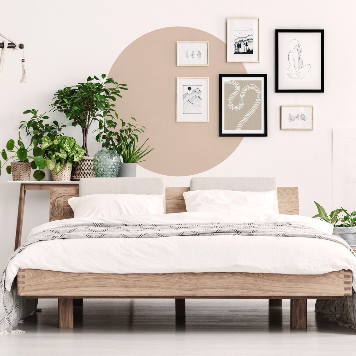 Solid Boho Circle Wall Decal Color Circle Wall Sticker Color - Etsy