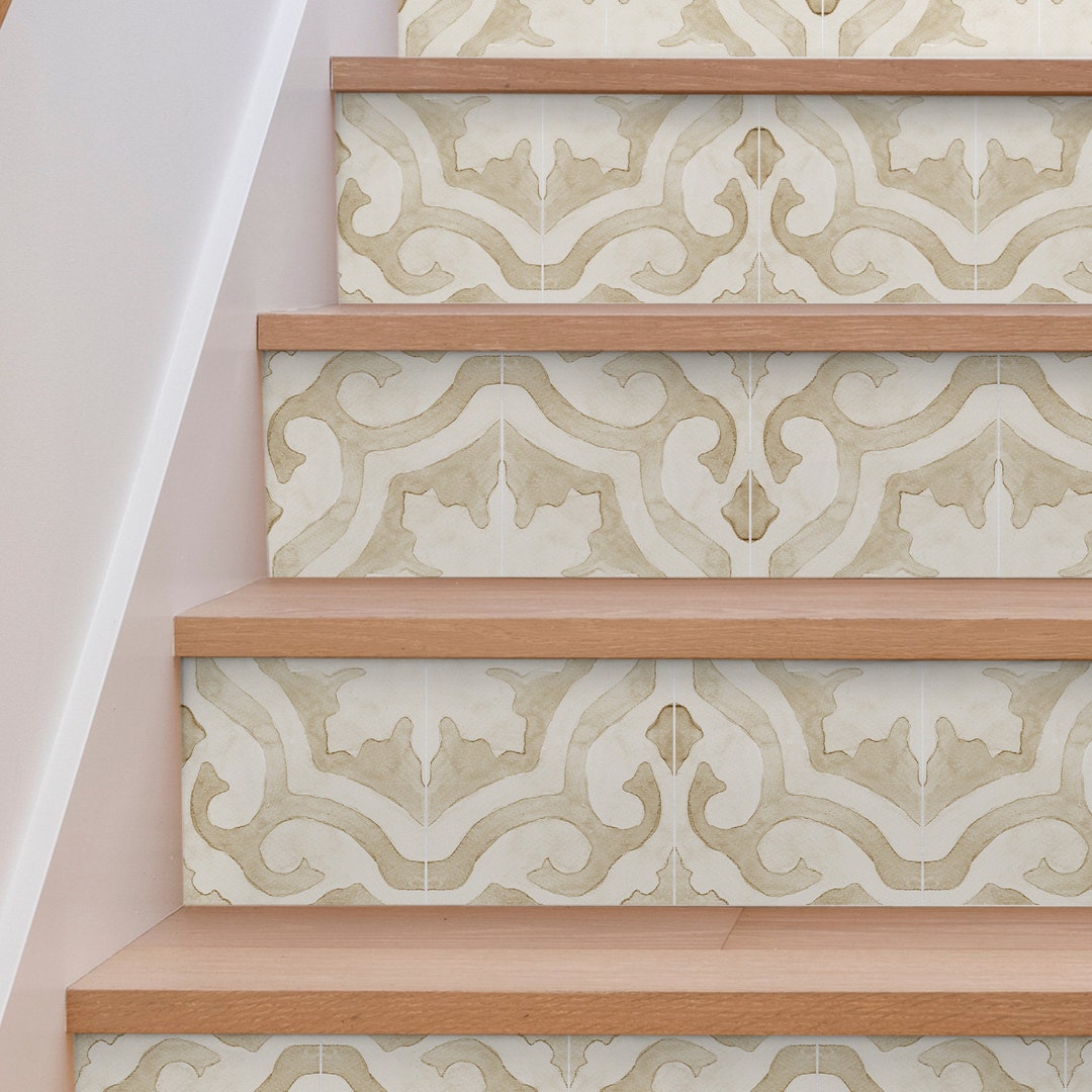 Casablanca Sand Stair Riser Stickers - Pack of 6 Removable Stair Riser ...