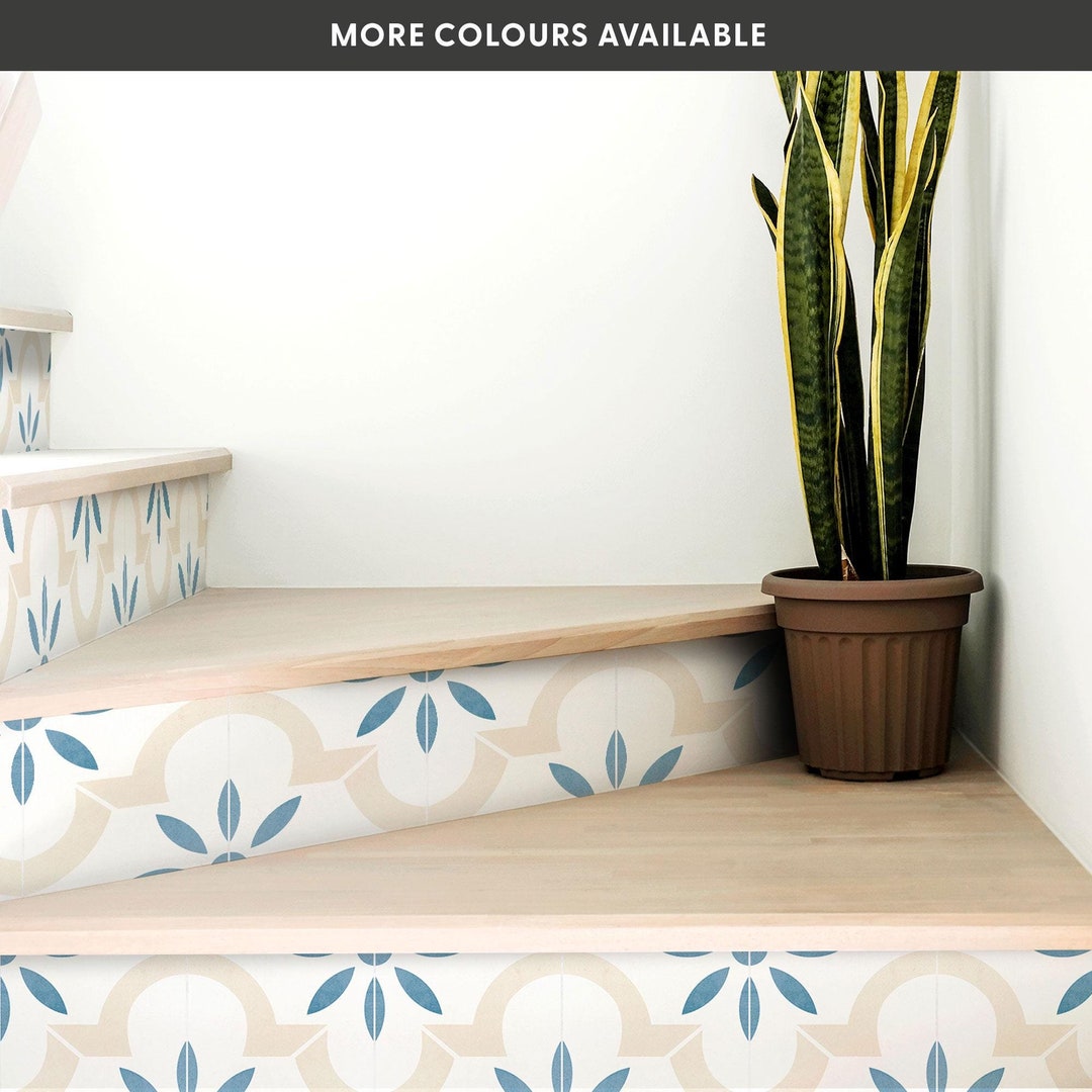 Granada Duo Stair Riser Stickers - Pack of 6 Removable Stair Riser Tile ...