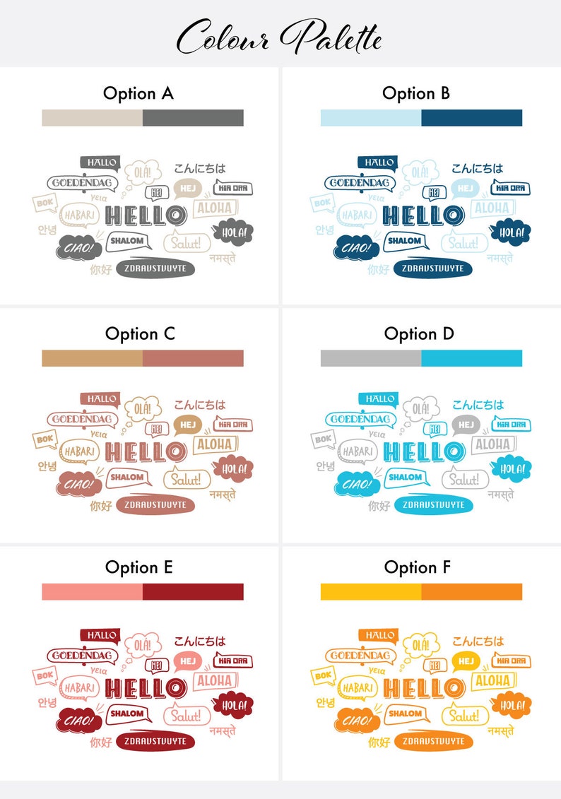 Multi Language Hello Office Wall Decal, Hello Decal, Office Wall Art ...