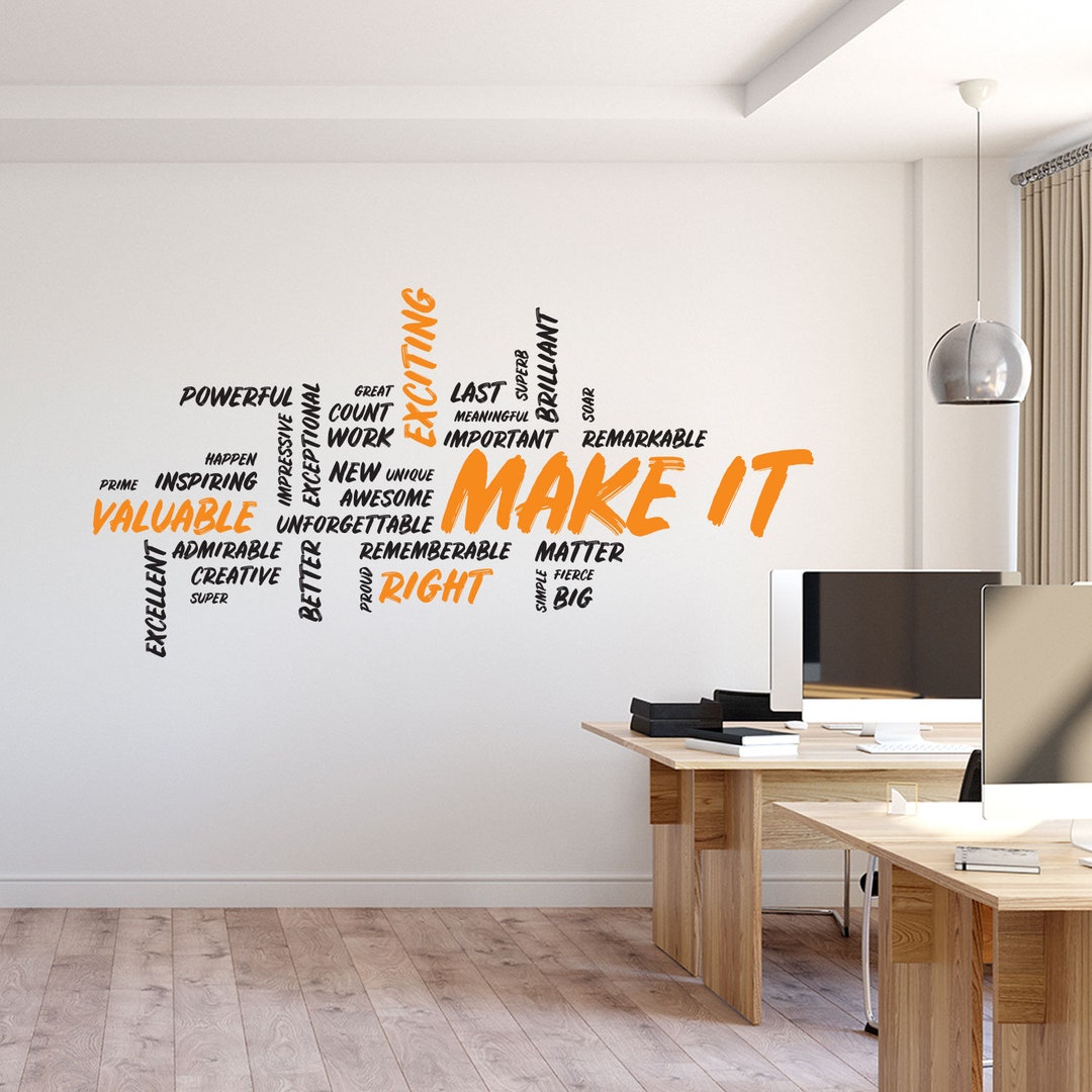 Make It Wall Decal, Motivational Art, Office Wall Art, Office Wall ...