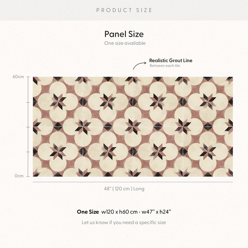 Verona Red Floor Tile Sticker Panel Peel and Stick Decal - Etsy