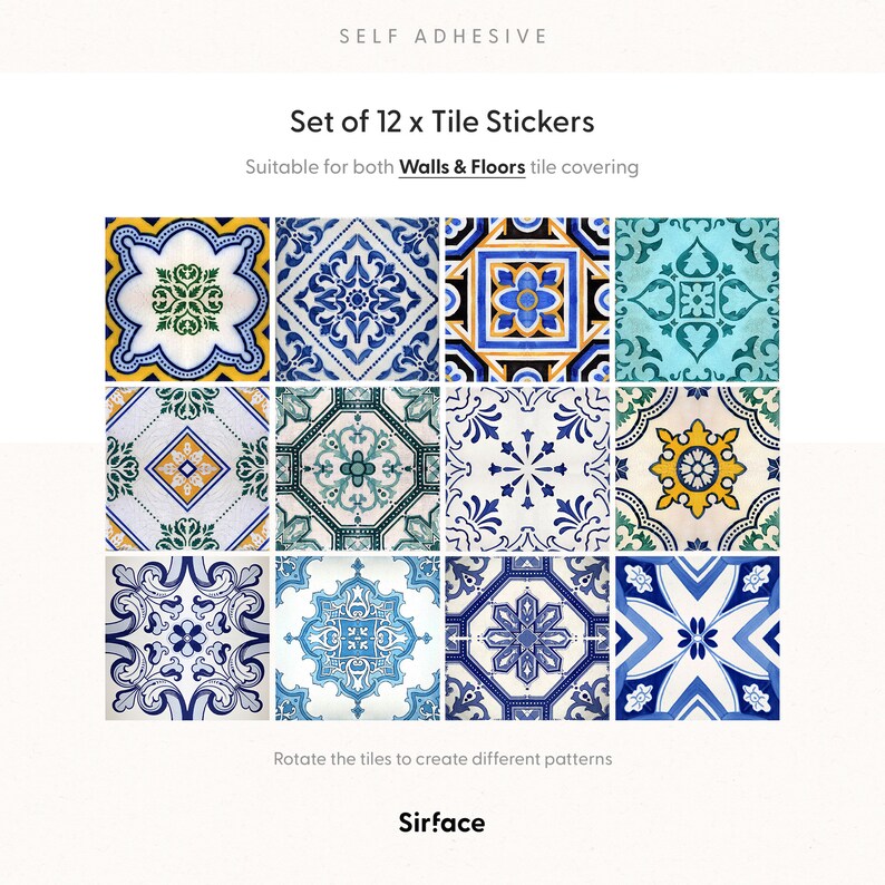 Traditional Spanish Tile Decals Self-adhesive Wall & Floor - Etsy UK