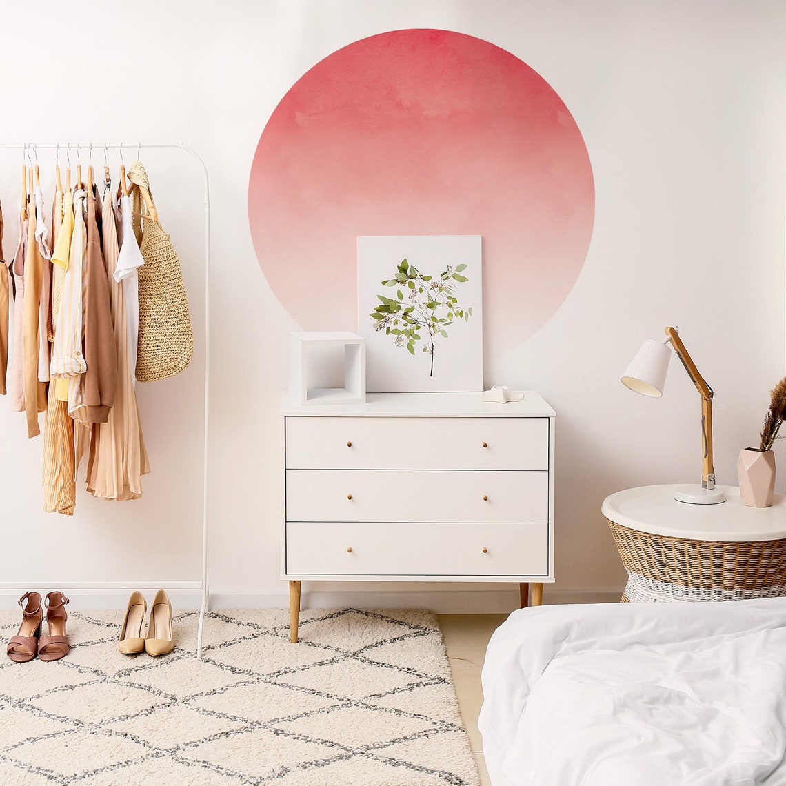 Ombre Watercolour Circle Boho Wall Decal. Self Adhesive | Etsy