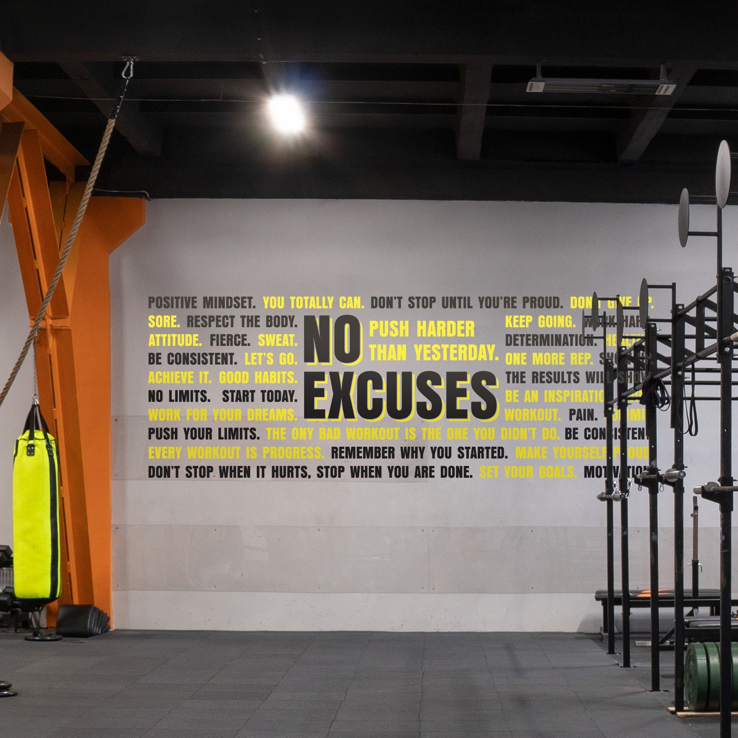 No Excuses - Motivational Wall Decal, Gym Sticker, Home Gym Design ...