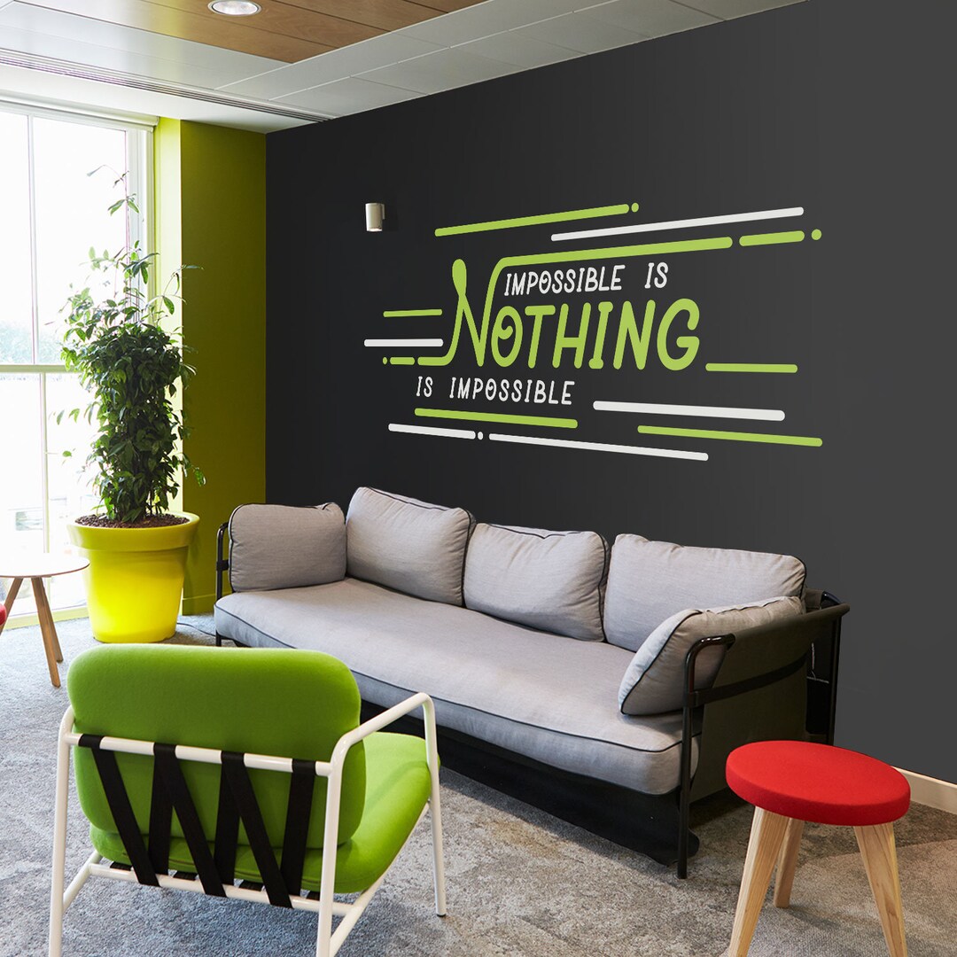 Nothing is Impossible Office Wall Decal, Office Wall Art, Office Wall ...