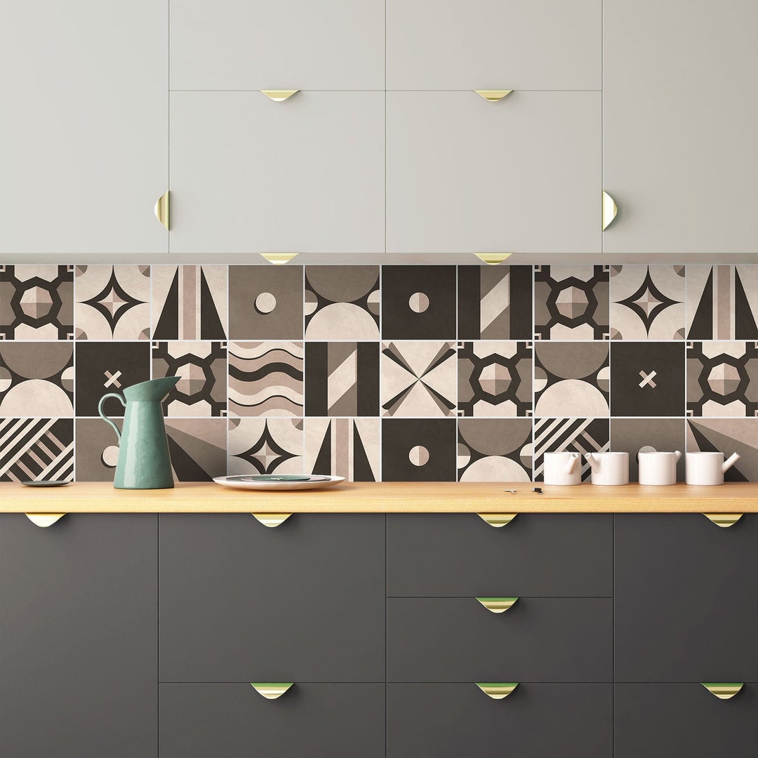 Tangram Geometric Tile Decals - Self-adhesive Wall & Floor Tile ...