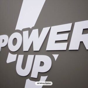 Power Up, 3D Gym Decal, Large Fitness Sign, Gym Wall Art Decor, Gym ...