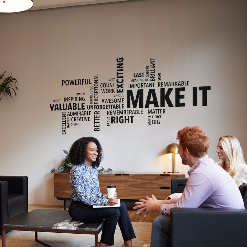 Make It Wall Decal Office Wall Art Office Decor Office Wall Etsy Uk