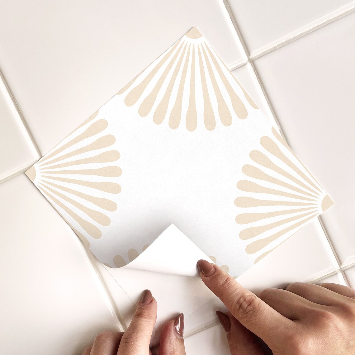 Sunburst Tile Decals: Peel and Stick Vinyl, Kitchen & Bath - 12 Pack - Etsy