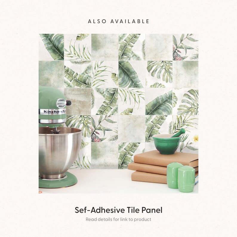 Tropical Green Tile Decals - Self-adhesive Wall & Floor Tile Stickers ...