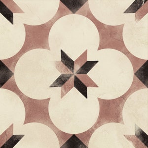 Verona Red Floor Tile Sticker Panel, Peel and Stick Decal, Vinyl Floor ...