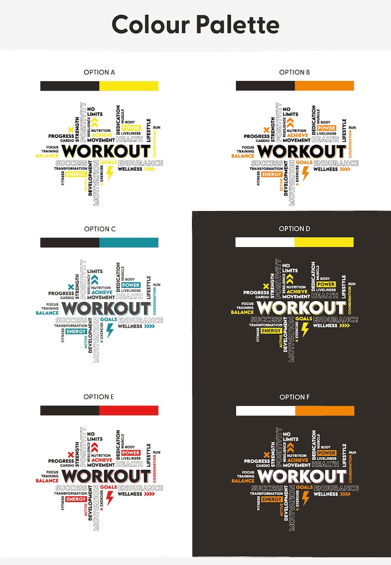 Workout Vinyl Gym Wall Decal Inspirational Words Gym Decal Etsy