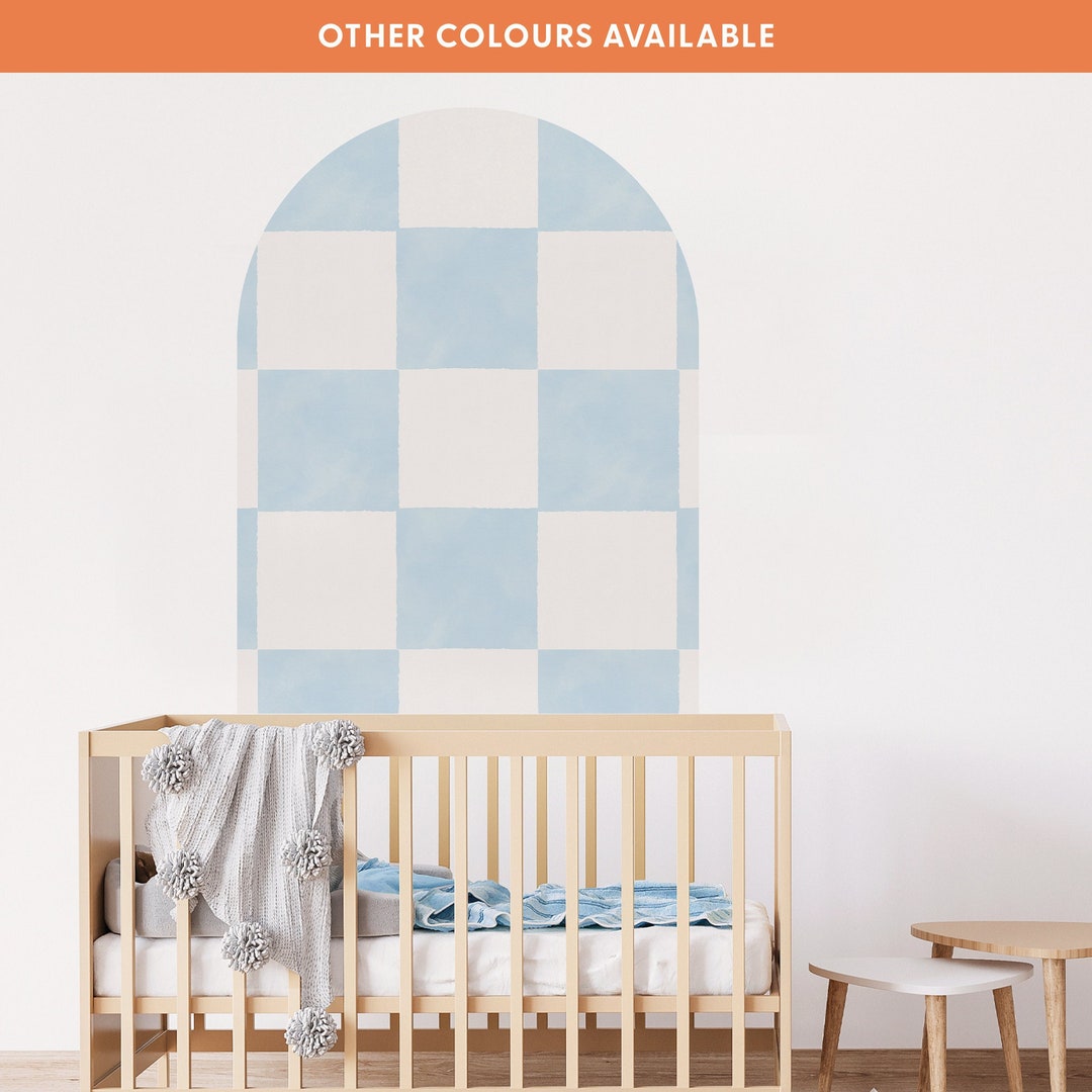 Checkered Headboard Sticker, Bed Arch Sticker, Headboard Wall Decal ...