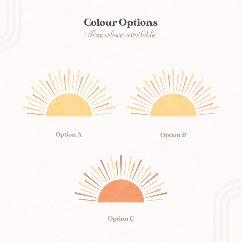 Rising Sun Wall Decal Wall Decal Abstract Wall Sticker - Etsy