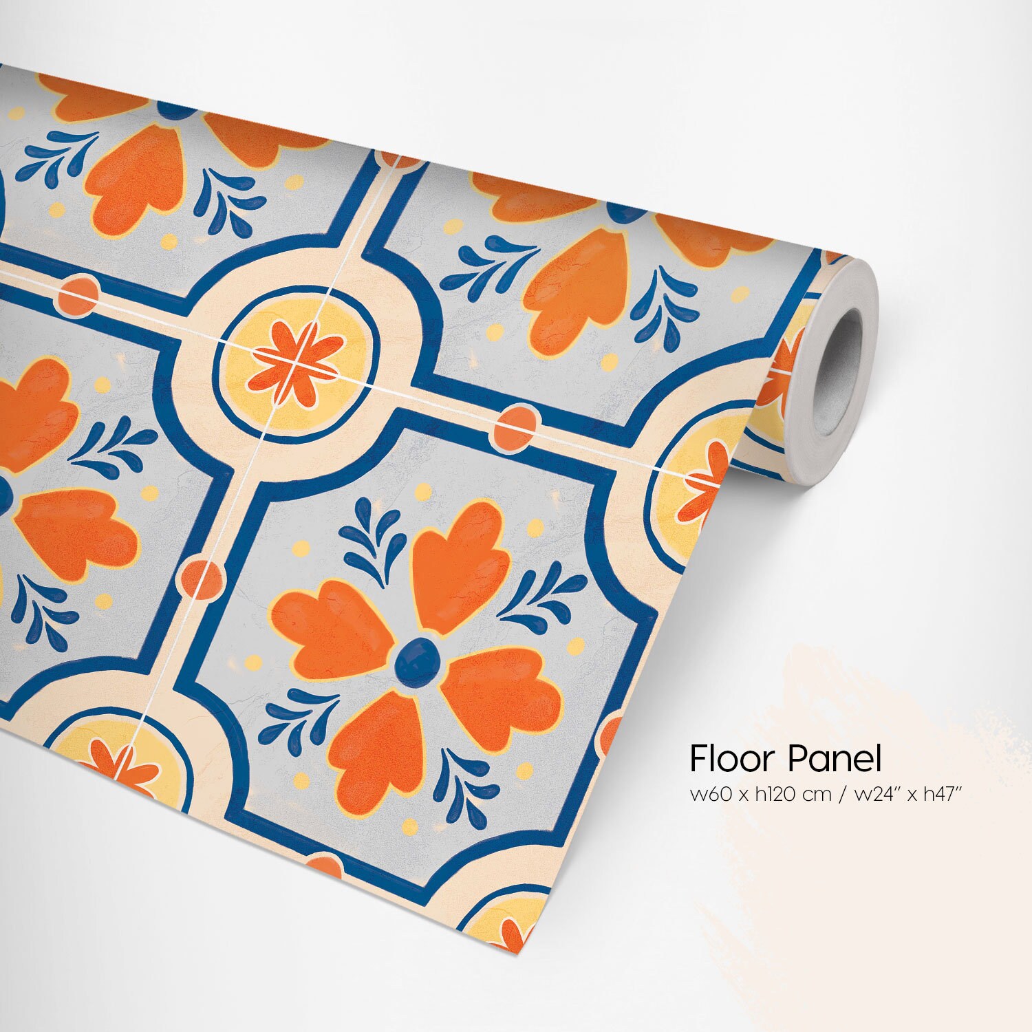 Gardenia Orange Floor Tile Sticker Panel Peel and Stick - Etsy