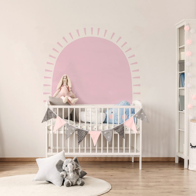 Half Sun Wall Decal Boho Half Sun Wall Sticker Decal Peel - Etsy