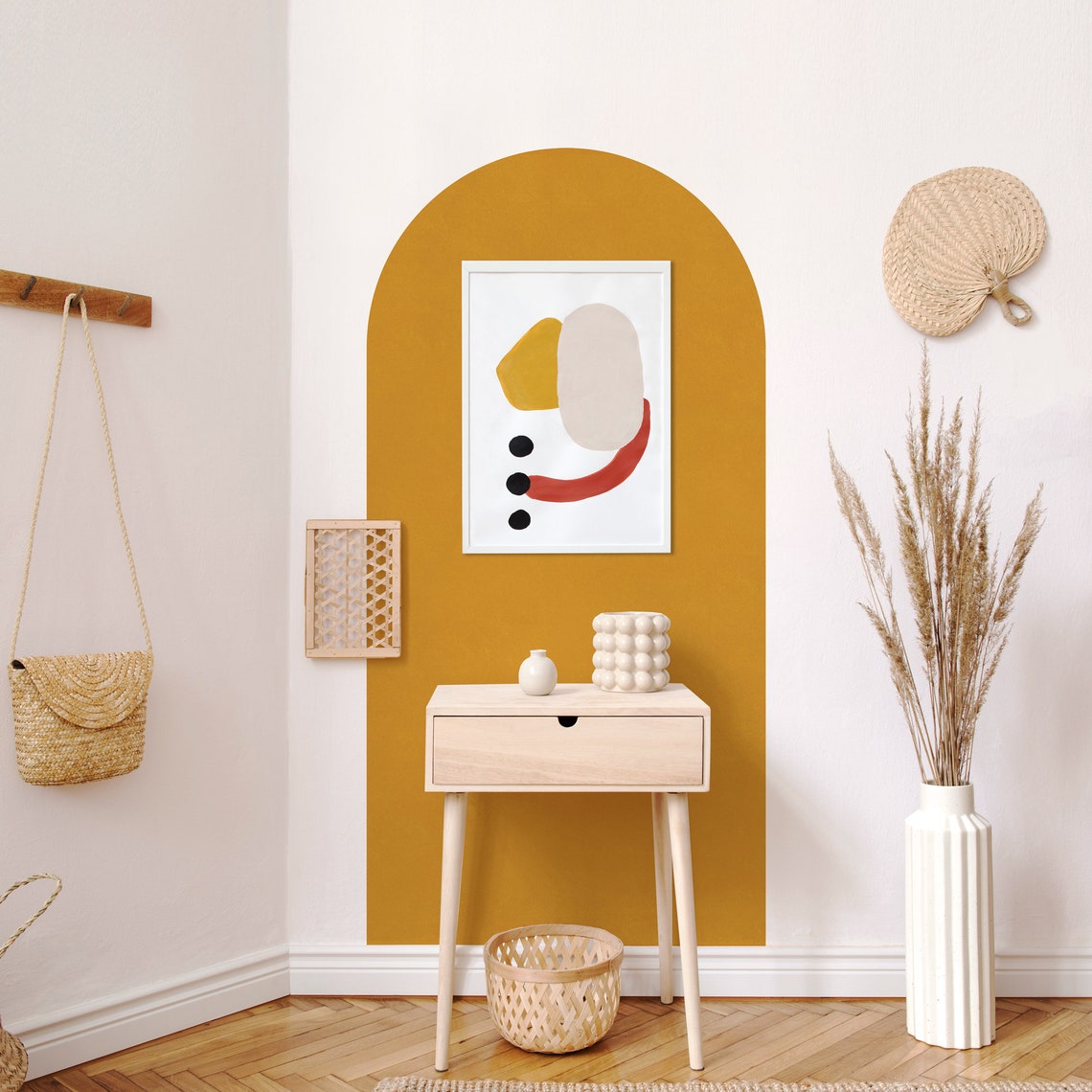 Bed Size Arch Sticker Color Block Wall Sticker Abstract Wall | Etsy