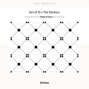 Square Black Tile Decals - Self-adhesive Wall & Floor Tile Stickers ...
