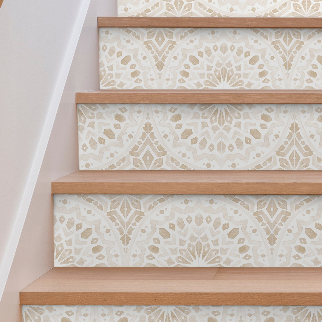 Tangier Sand Stair Riser Stickers - Pack of 6 Removable Stair Riser ...