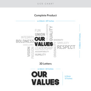 Our Values 3D Office Decor, 3D, Values Decal, Office Wall Art, Office ...